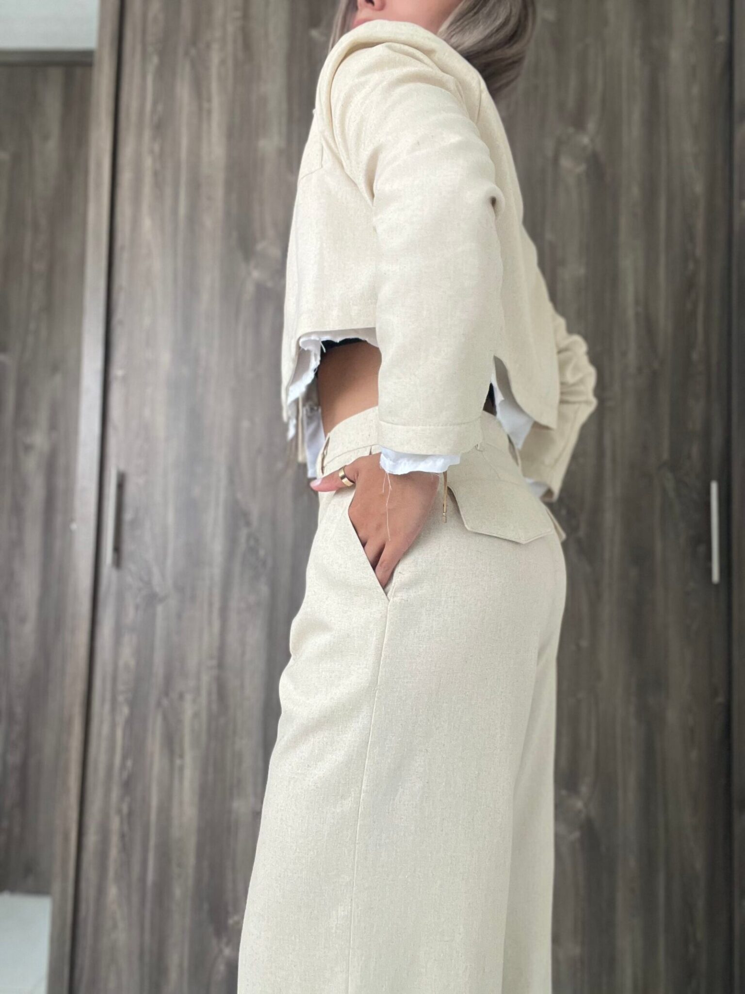 Ref. 088: Set Veraniego: Blazer Redondeado y pantalón semicampana ...