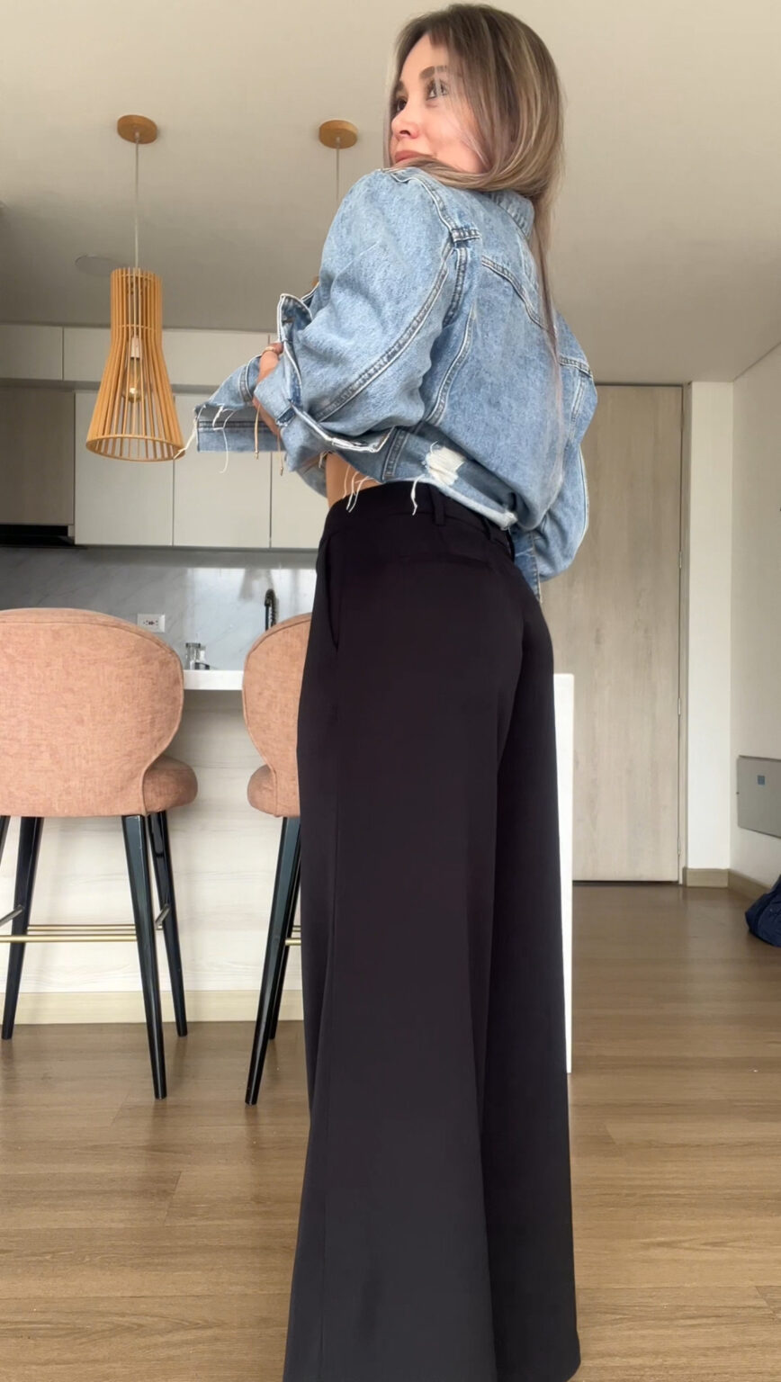 Ref. 085-3: Pantalón clásico recto sin prenses - verde agua - Vioka