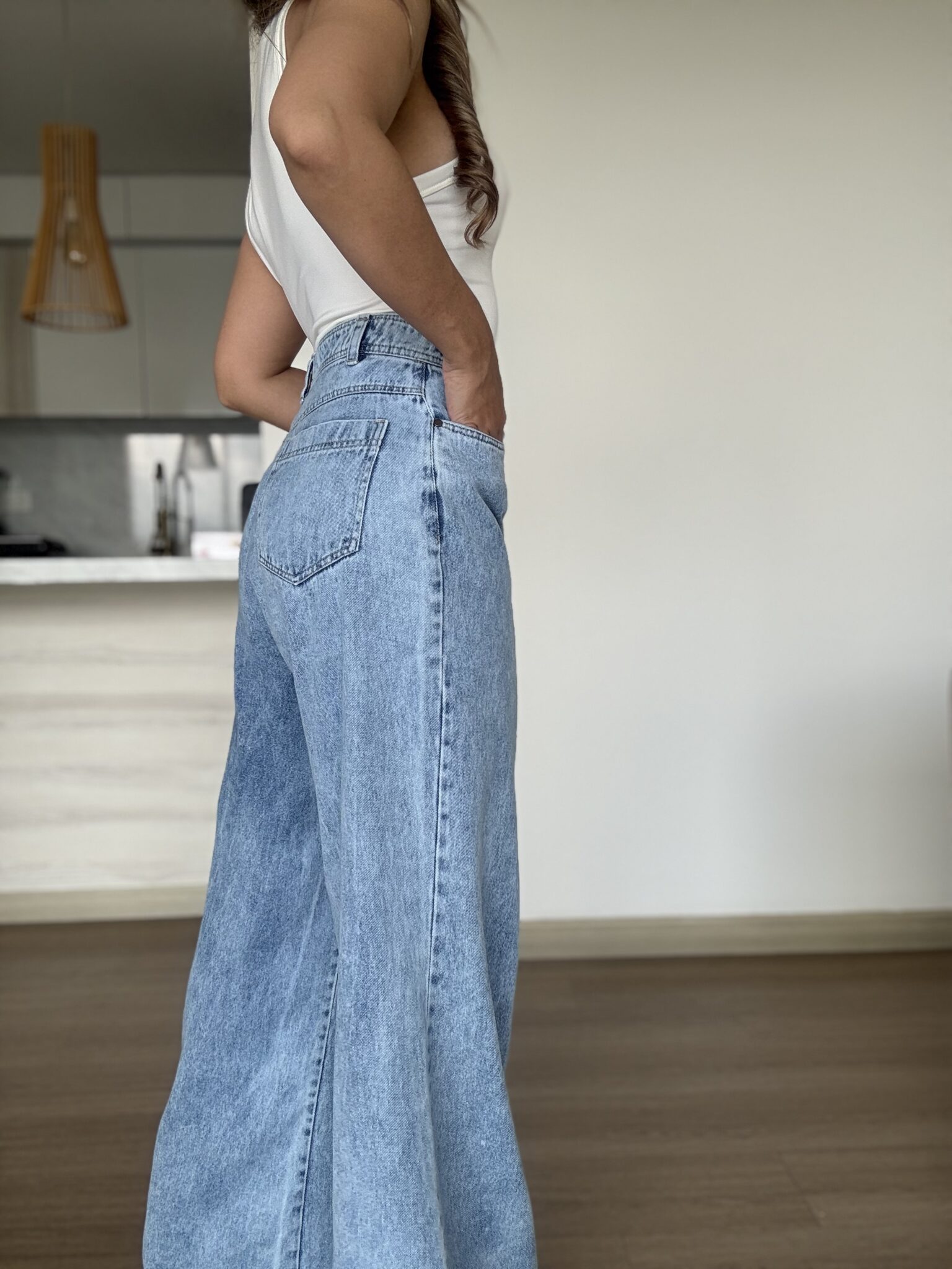 Ref.105: Blusa Chaleco y Pantalón suelto sin prenses- Hueso - Vioka